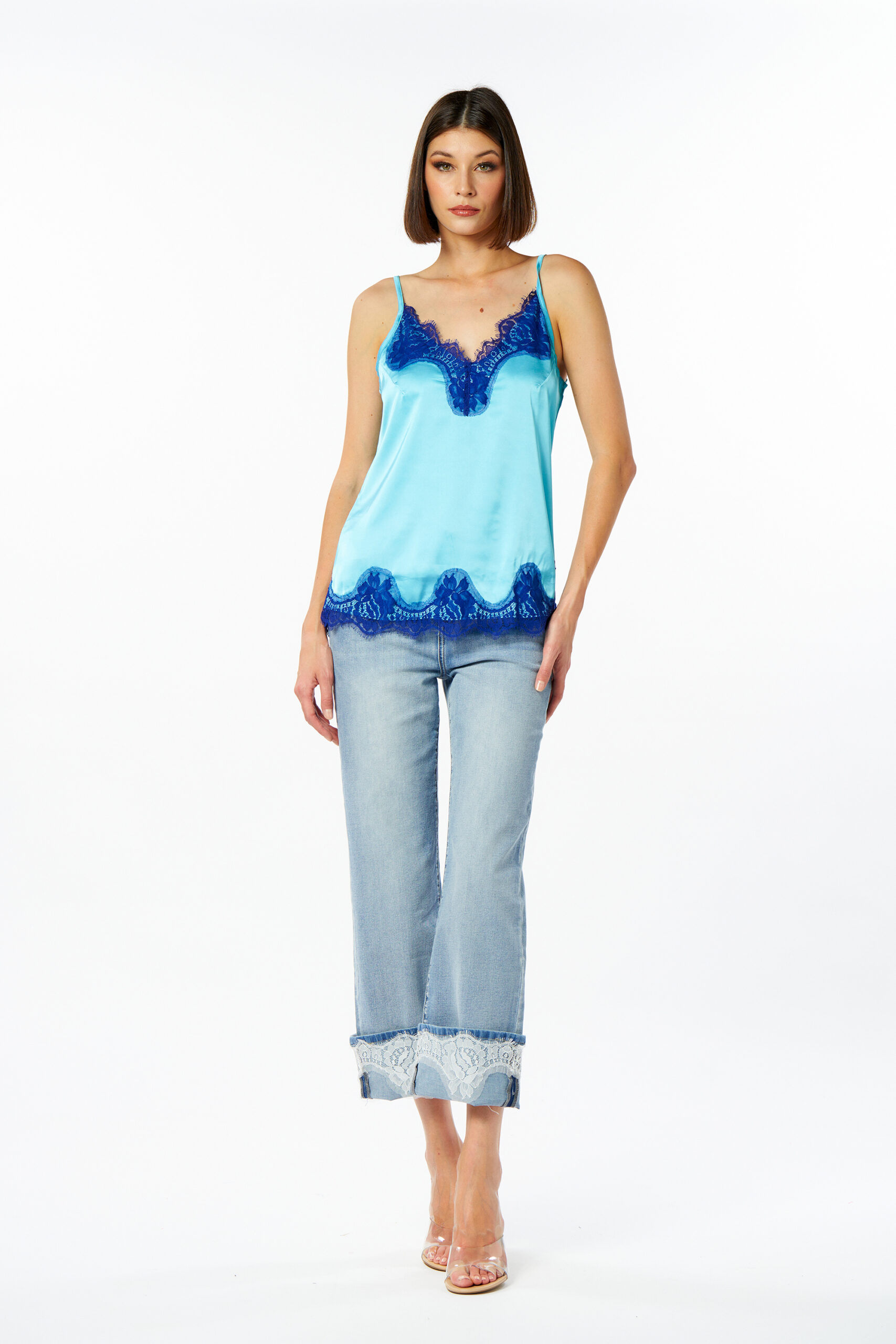 Top raso e pizzo in contrasto - NO SECRETS