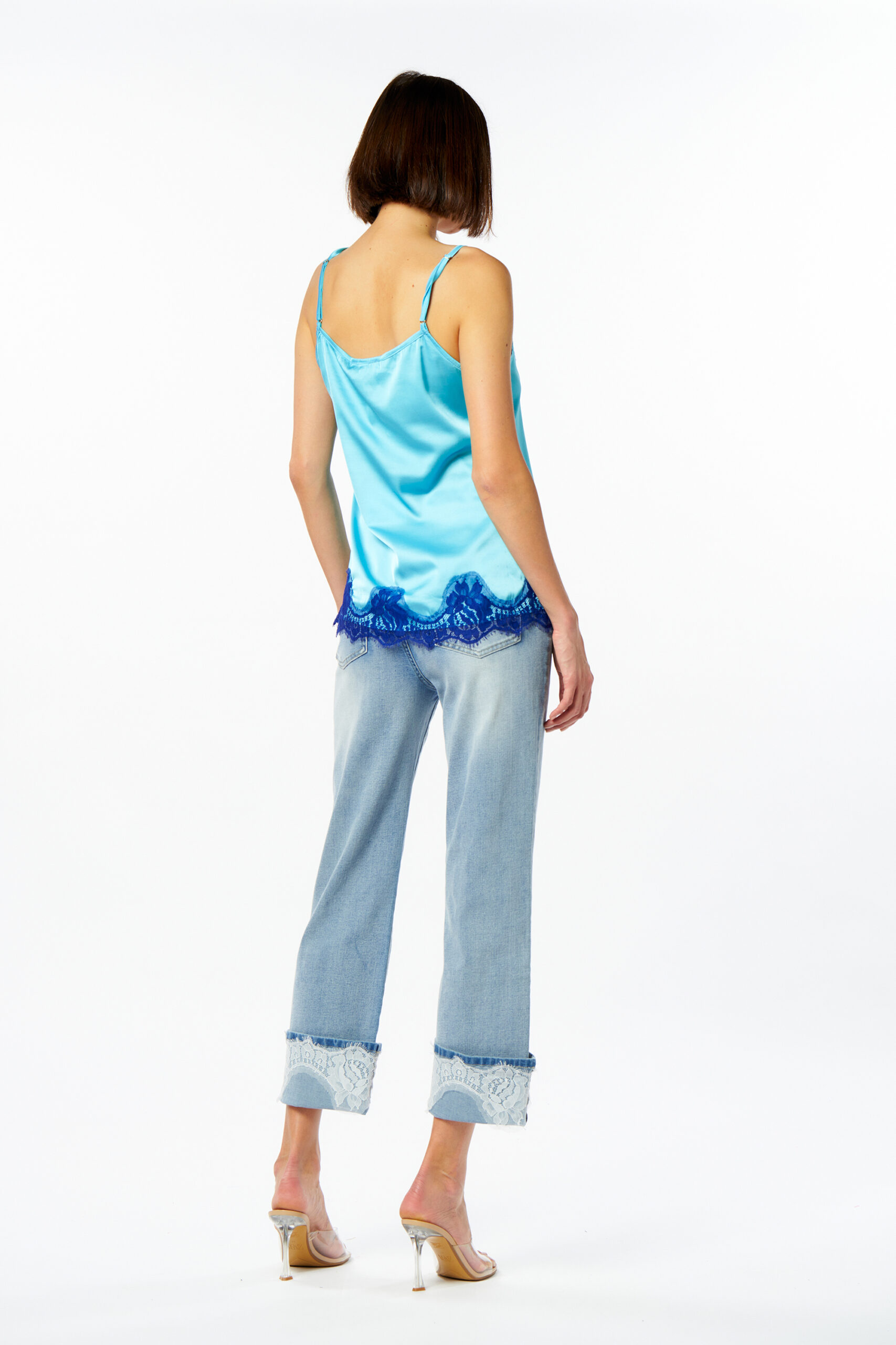 Top raso e pizzo in contrasto - NO SECRETS